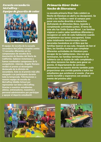 Galt Joint Union Elementary School District - Monthly Newsletter
